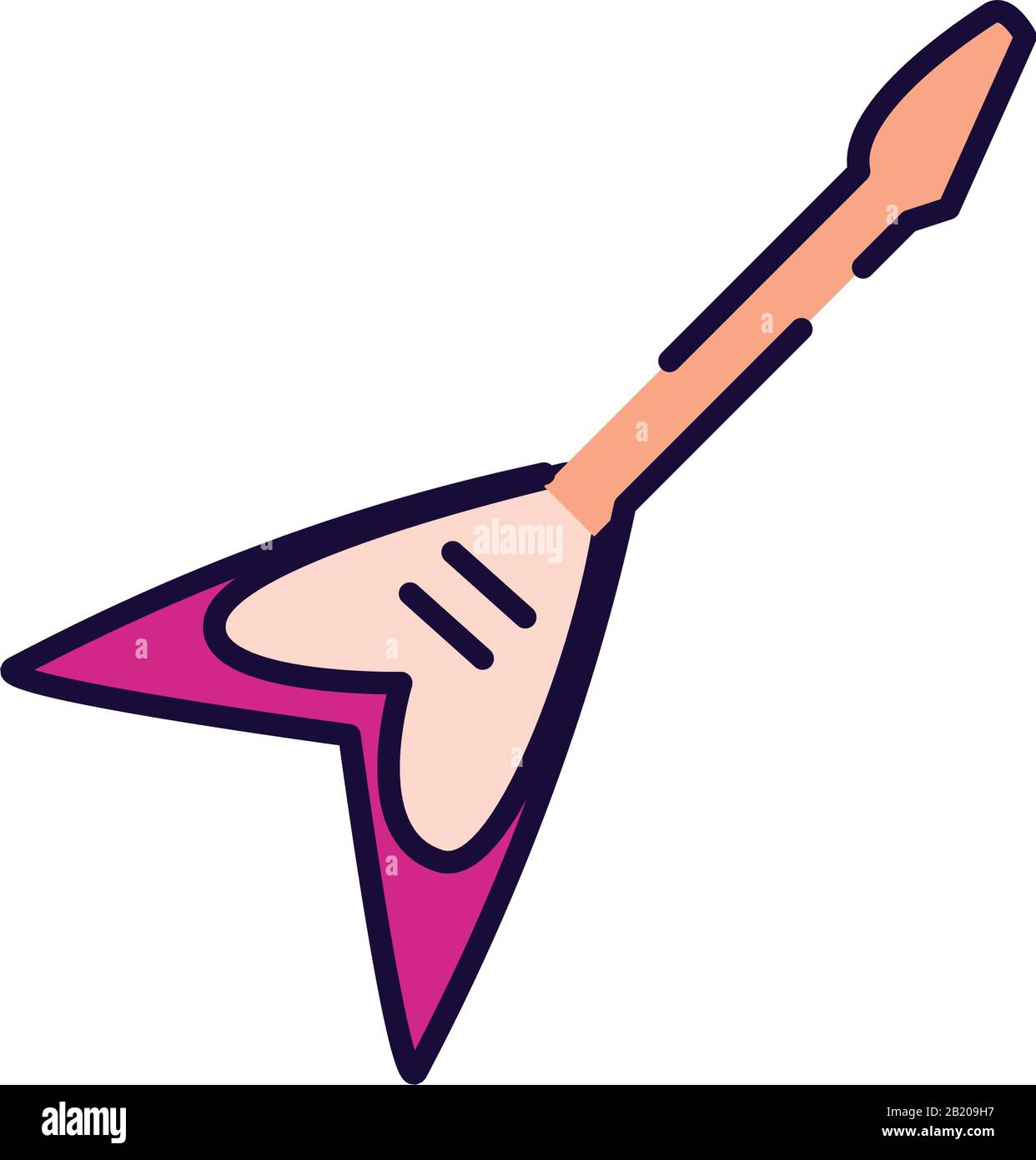 electric guitar instrument fill style icon design, Music sound melody ...