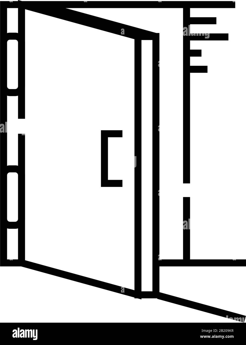 Open door line icon, concept sign, outline vector illustration, linear ...