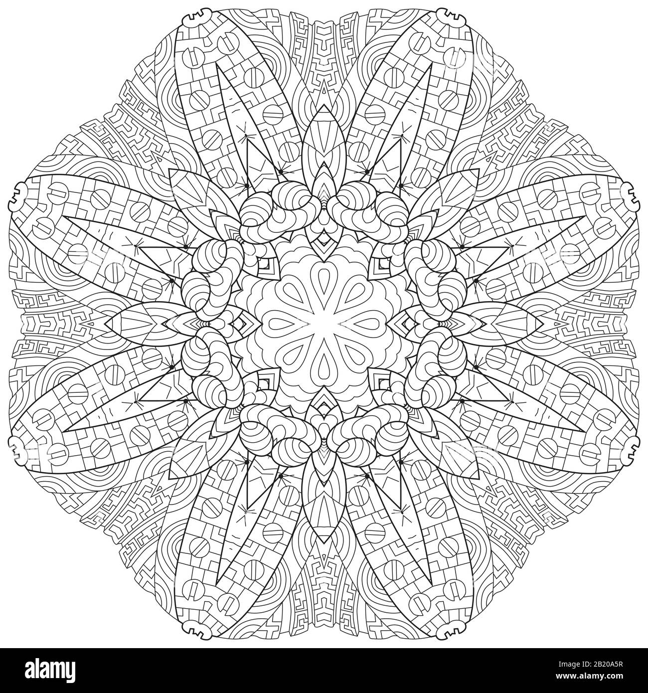 Hand drawn zentangle circular ornament for coloring page Stock Vector ...