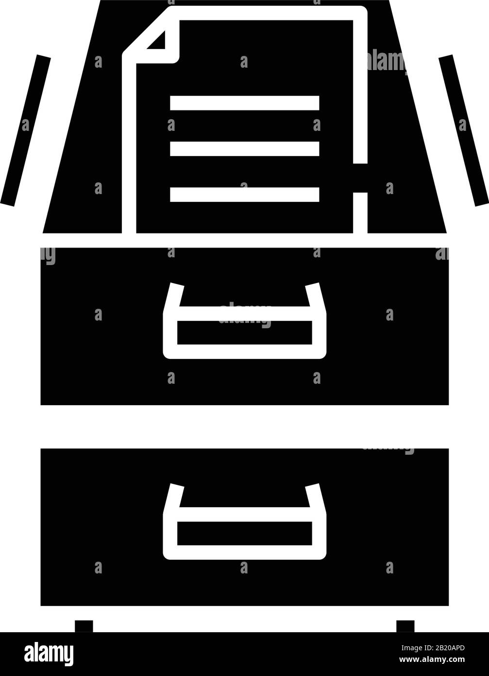 Document case black icon, concept illustration, vector flat symbol ...