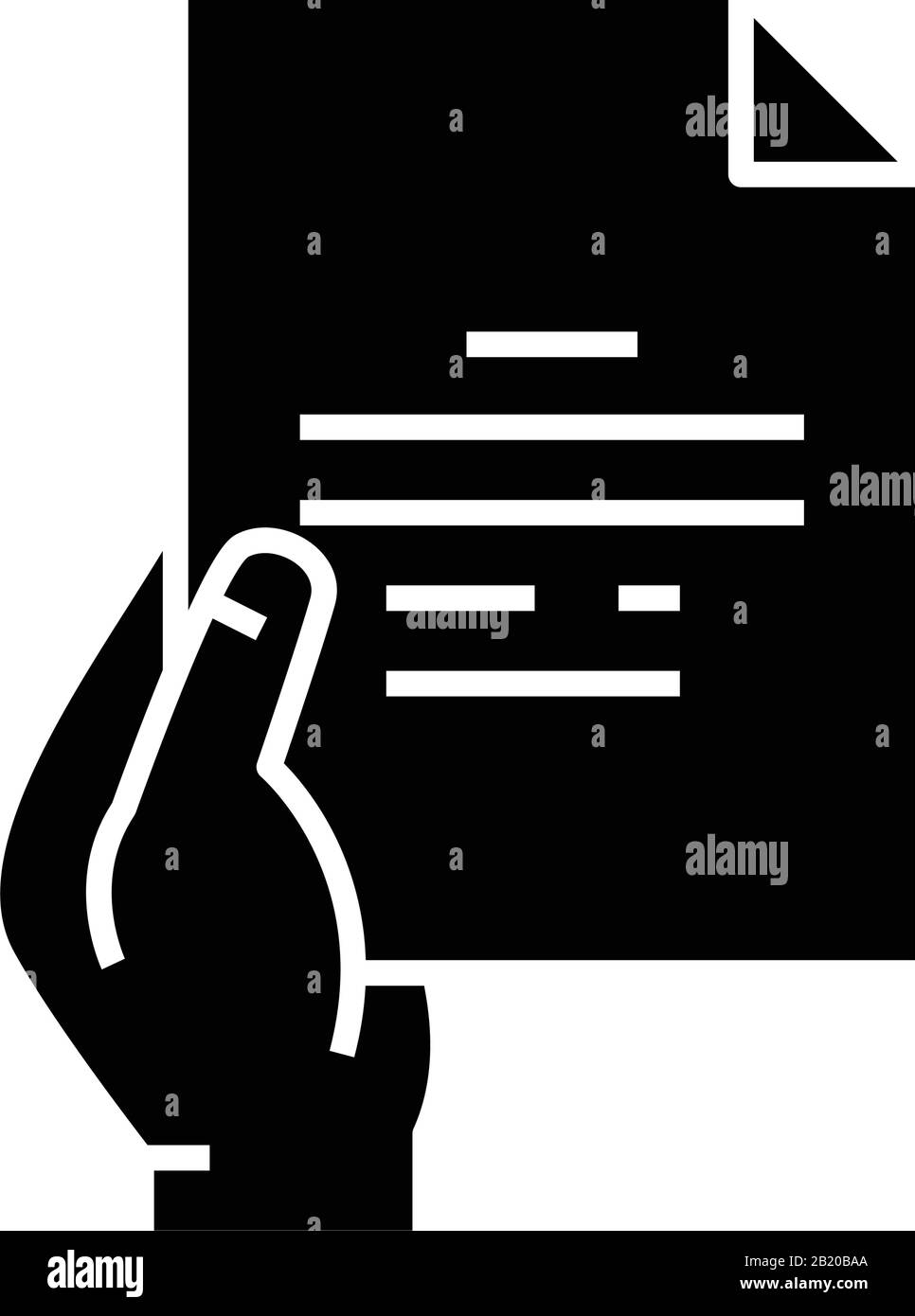 Document black icon, concept illustration, vector flat symbol, glyph ...