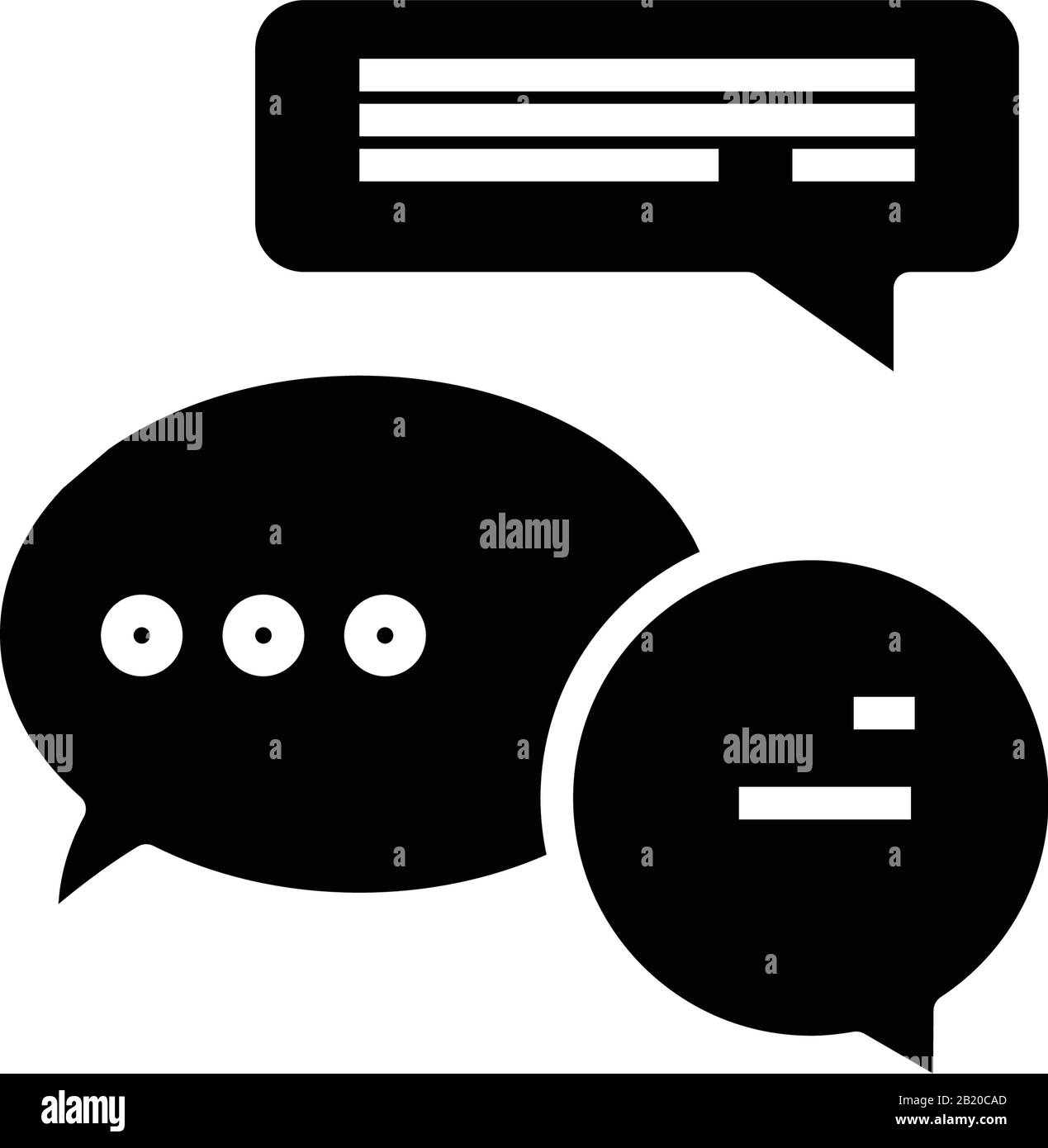 Discussion black icon, concept illustration, vector flat symbol, glyph ...