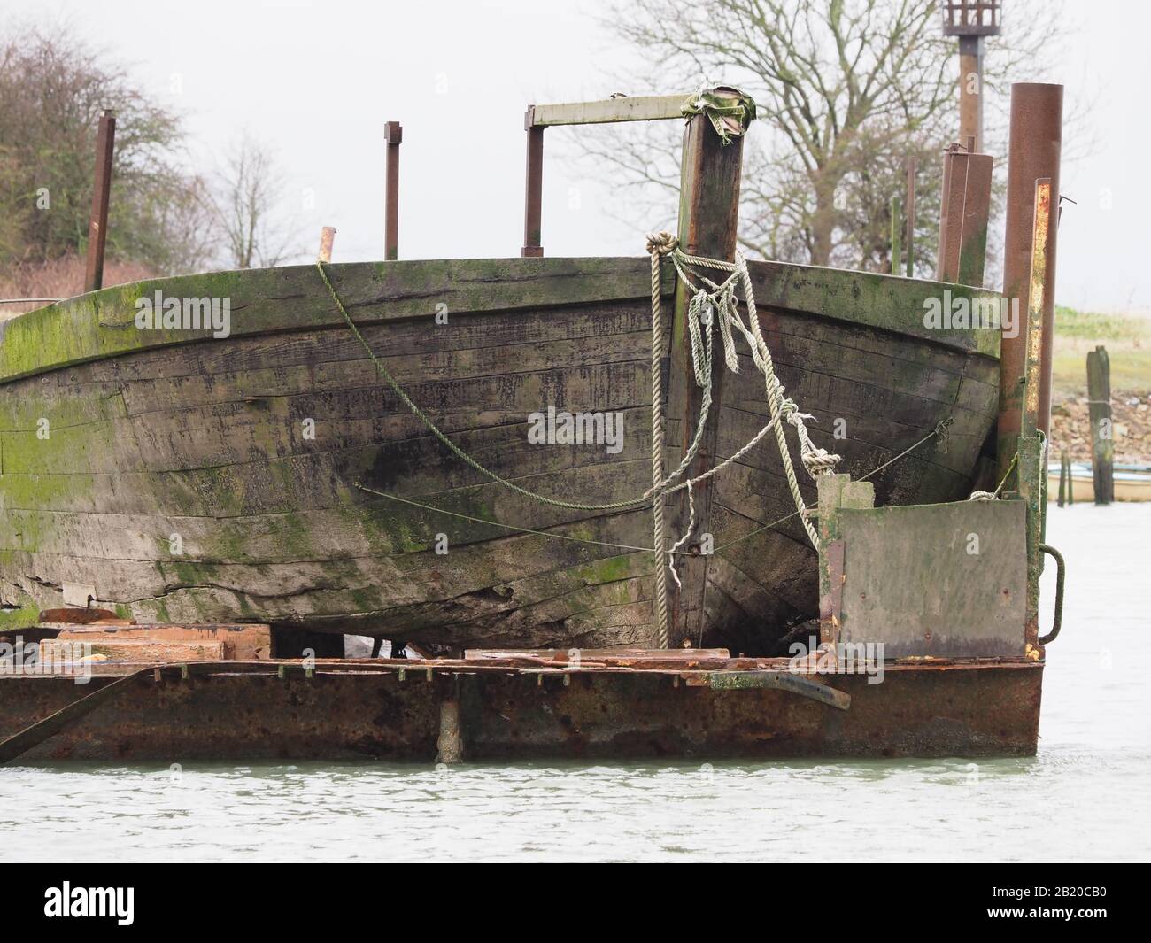 Lower Halstow, Kent, UK. 28th Feb, 2020. The remains of the last ...
