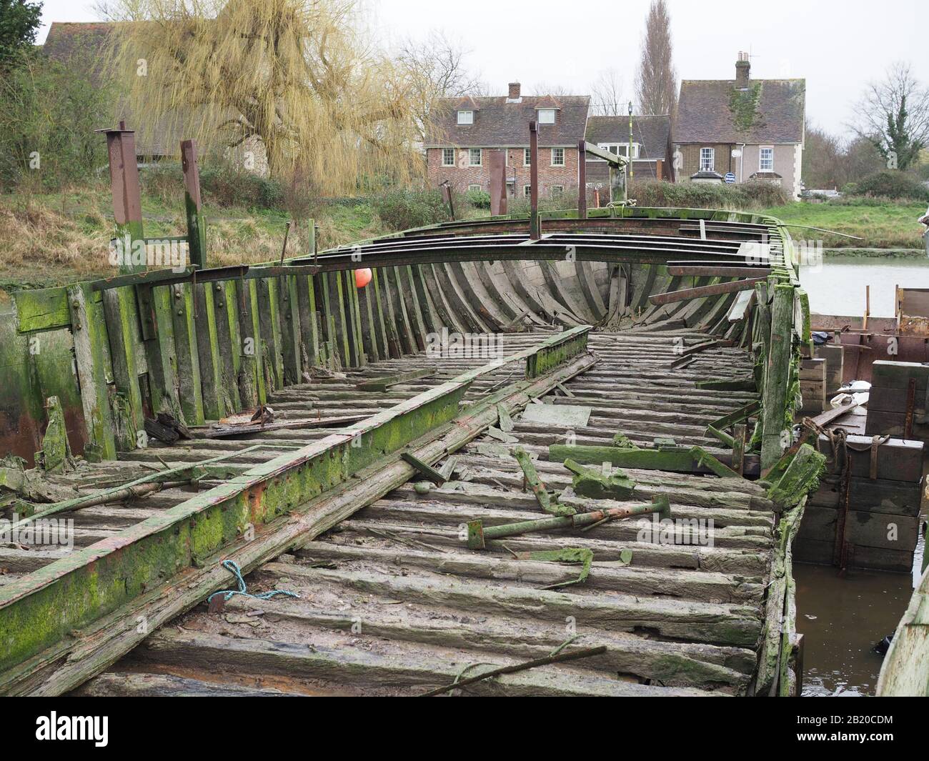 Lower Halstow, Kent, UK. 28th Feb, 2020. The remains of the last ...