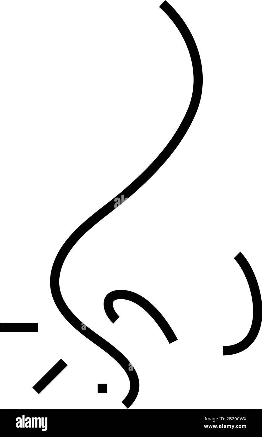 Nose illness line icon, concept sign, outline vector illustration ...