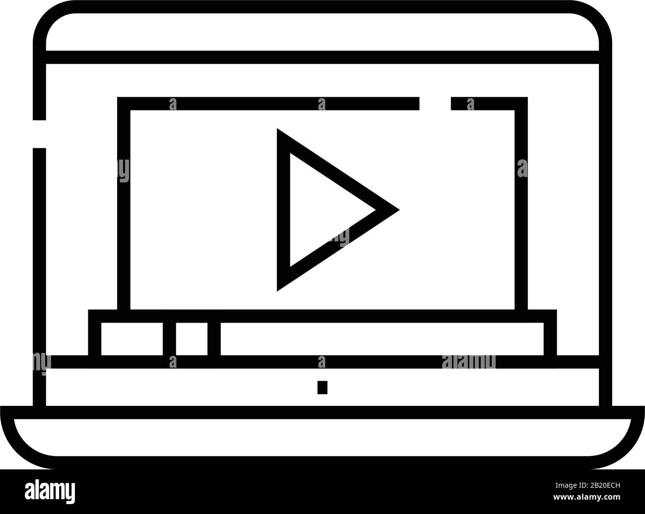 Online video line icon, concept sign, outline vector illustration ...