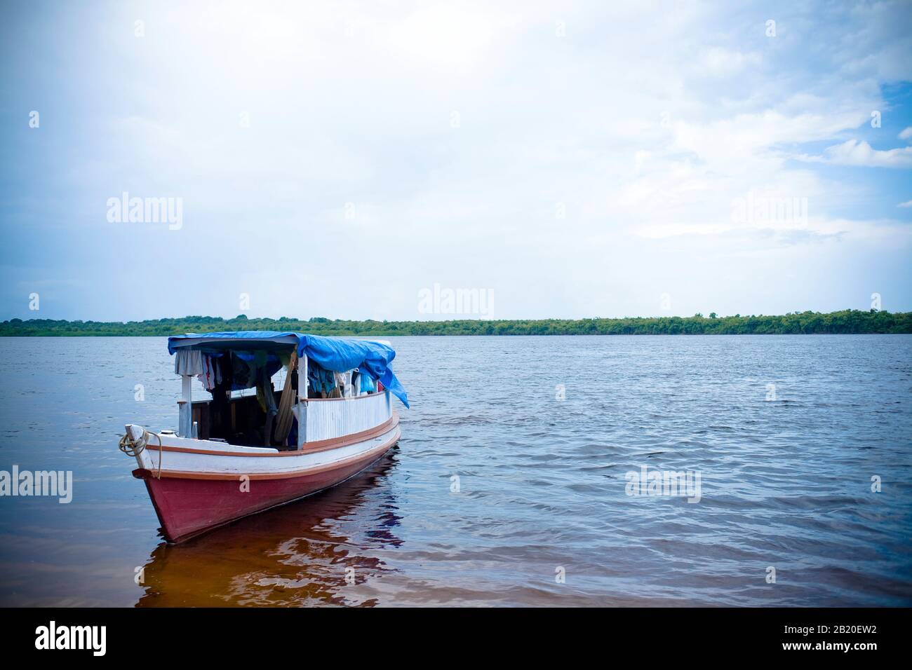 Landscape, Boat, Negro River, Iranduba, Amazonas, Brazil Stock Photo ...