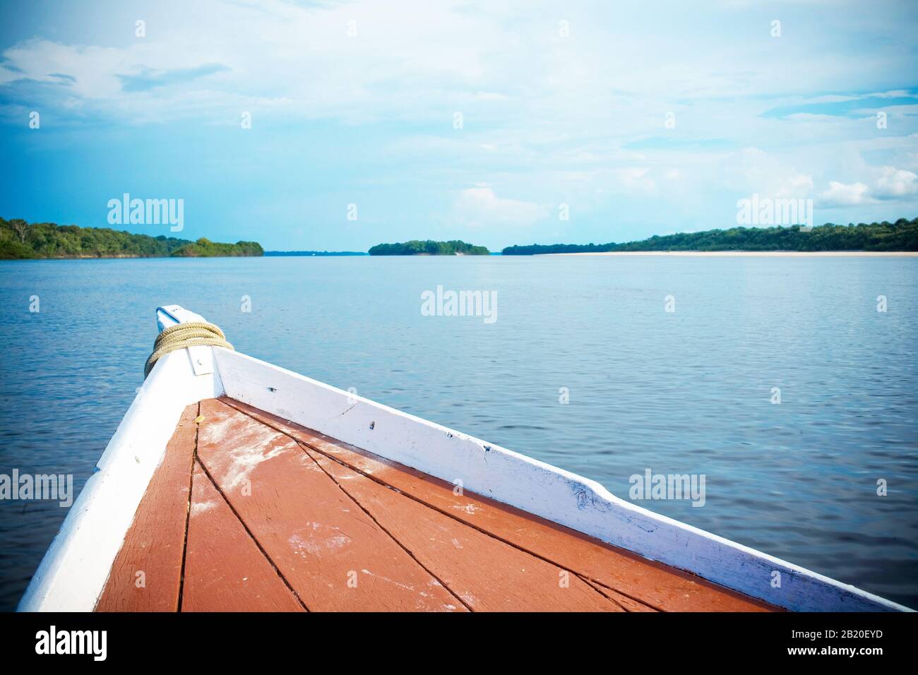 Landscape, Boat, Negro River, Iranduba, Amazonas, Brazil Stock Photo ...