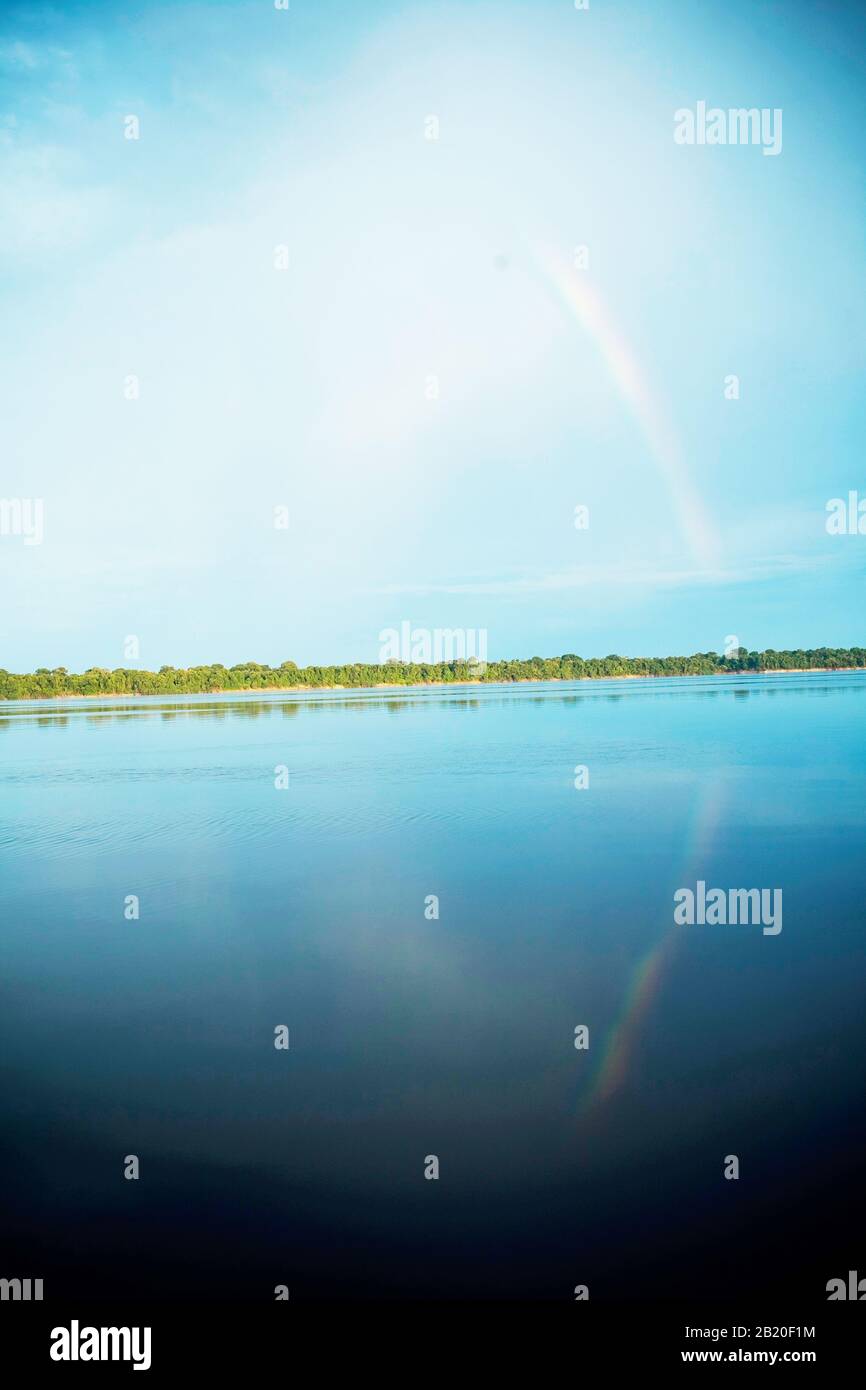Landscape, Rainbow, Negro River, Iranduba, Amazonas, Brazil Stock Photo ...