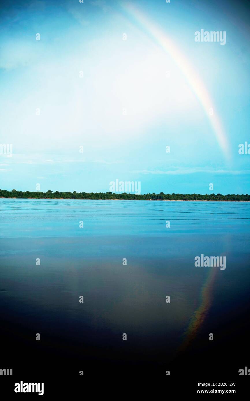 Landscape, Rainbow, Negro River, Iranduba, Amazonas, Brazil Stock Photo ...