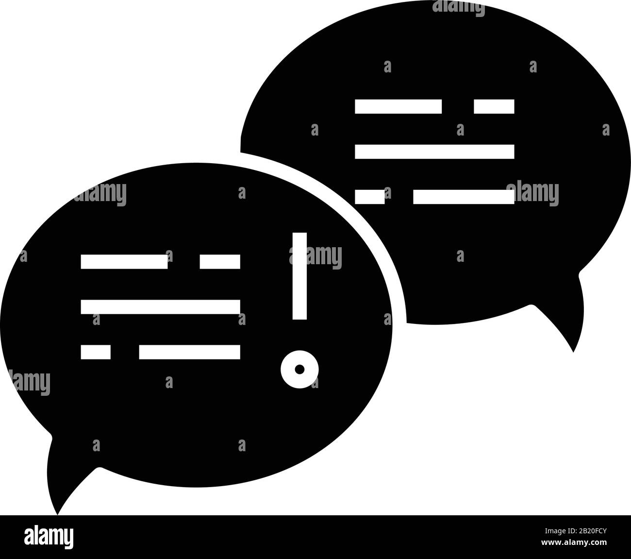 Discussion black icon, concept illustration, vector flat symbol, glyph ...