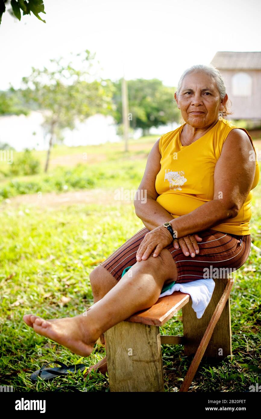Smiling woman, Nossa Senhora de Fátima Community, Igarapé do Camara ...