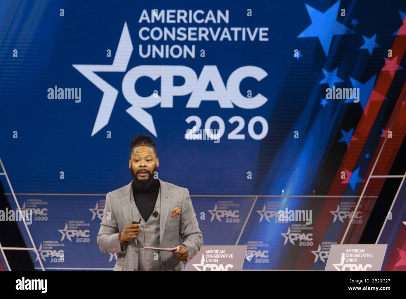 National Harbor, Maryland, USA. 28th Feb, 2020. Maj Toure, founder of ...