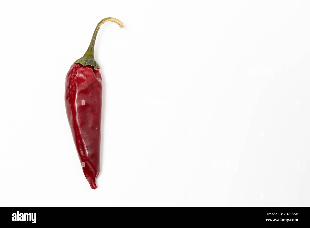 Red hot pepper. Dry pod of chilli peppers on a white background Stock ...