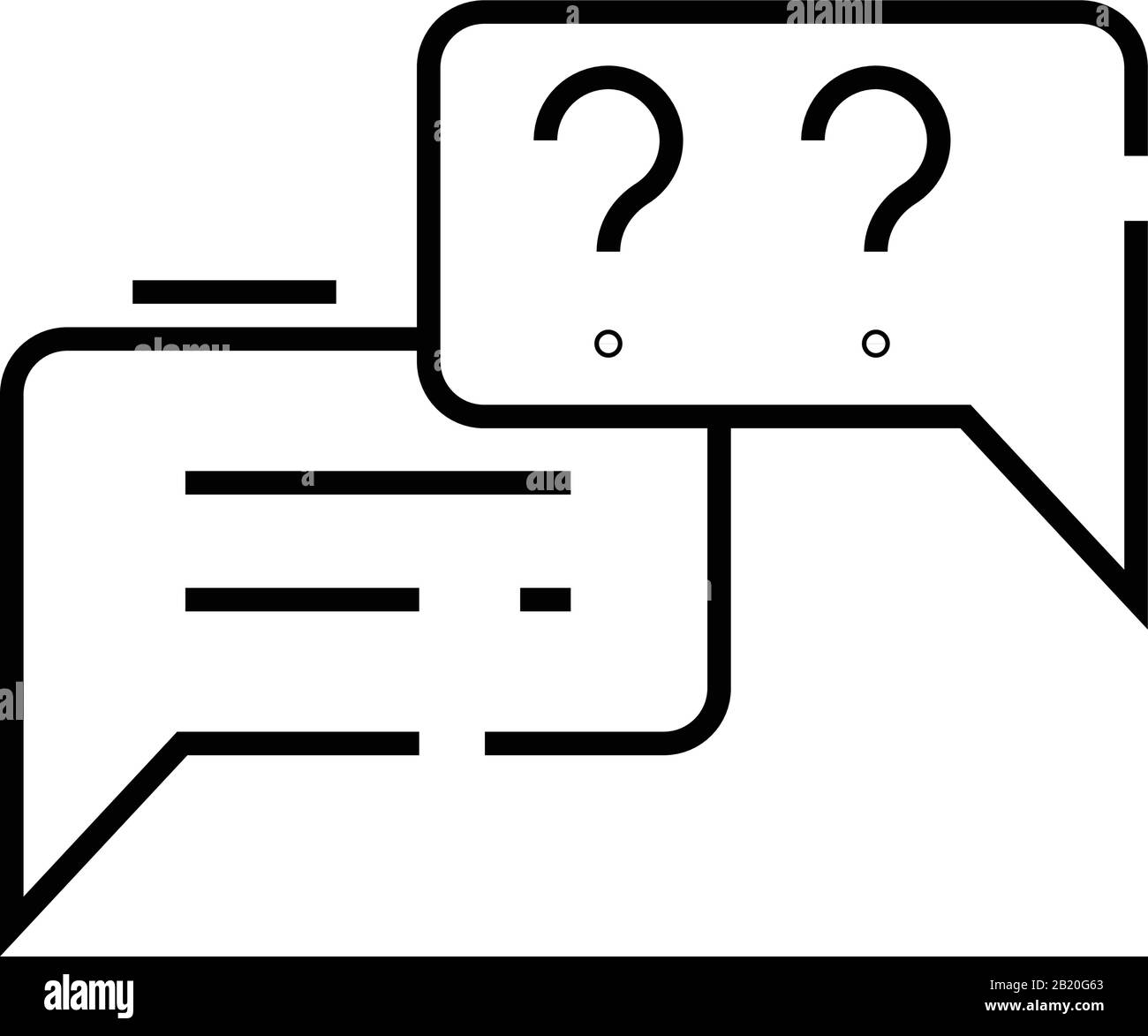 Online messages line icon, concept sign, outline vector illustration ...