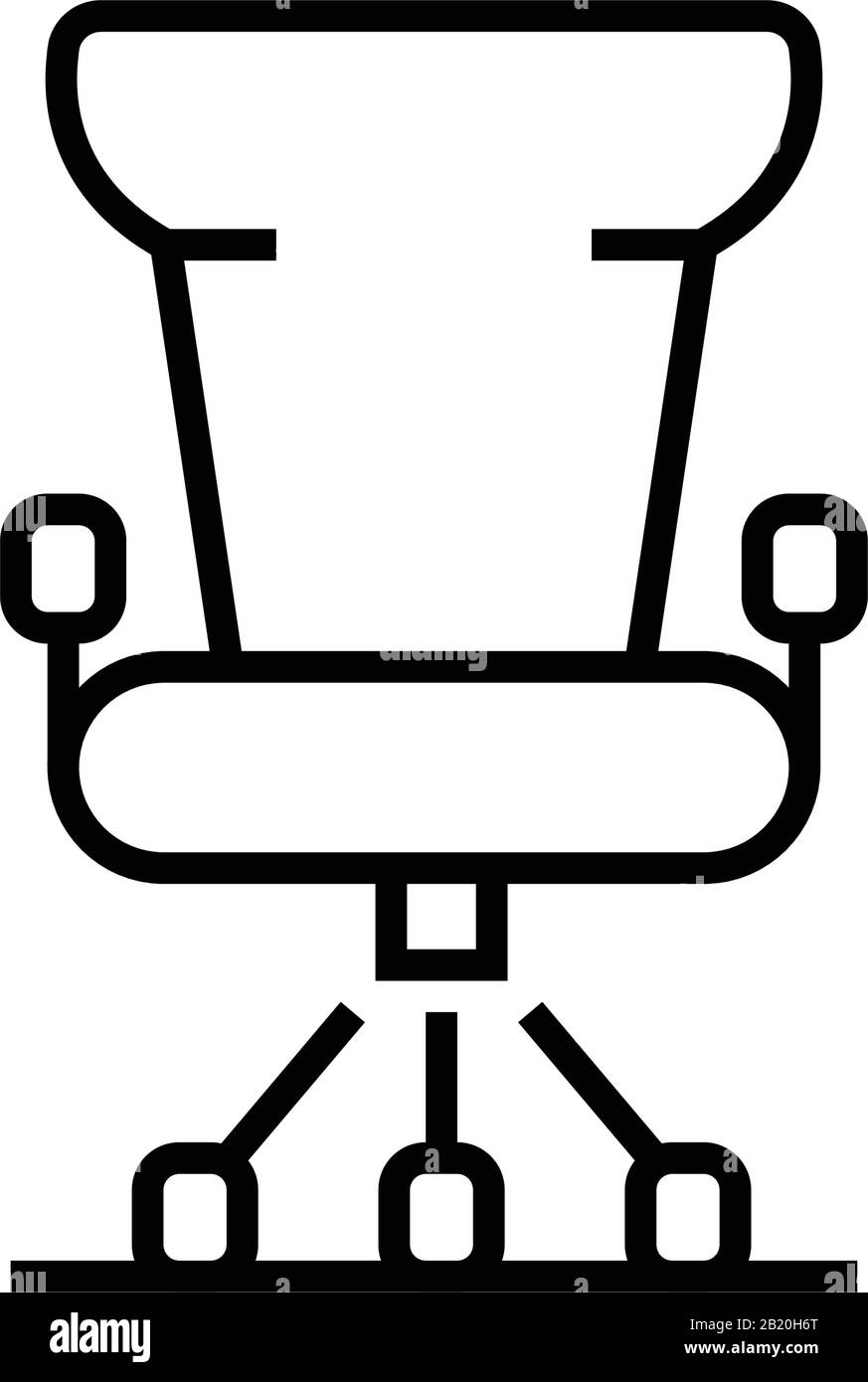 Office chair line icon, concept sign, outline vector illustration ...