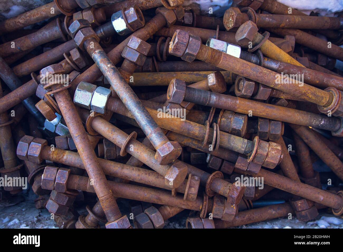 Details for fastening. Bolts and nuts of large diameter. Industrial ...