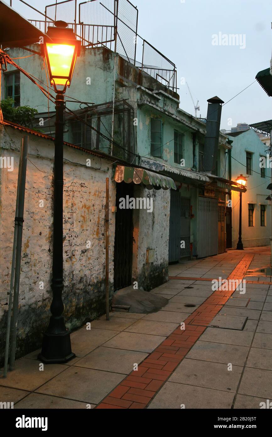 Macau, FEB 5: Afternoon view of the old Taipa street on FEB 5, 2008 at ...