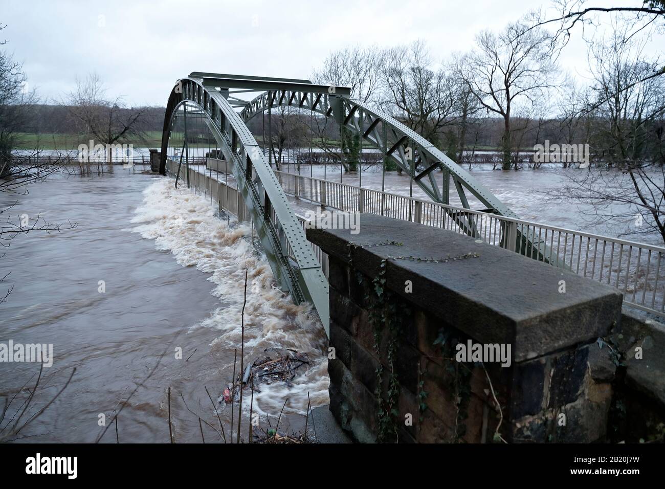 Iron Bridge spanning the River Wharfe at Ben Rhydding, Ilkley West ...