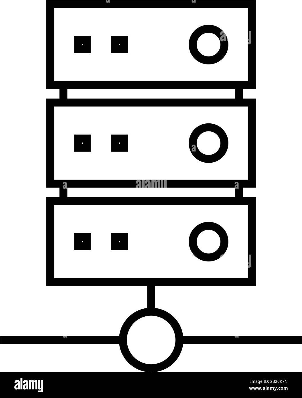 Network data server line icon, concept sign, outline vector ...