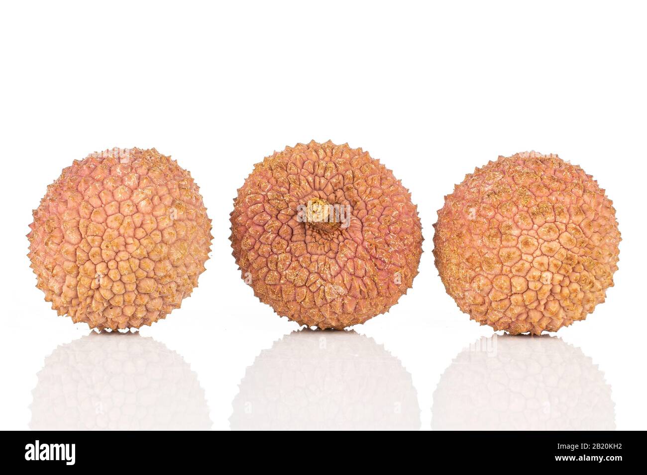 Group of three whole fresh lychee isolated on white background Stock ...