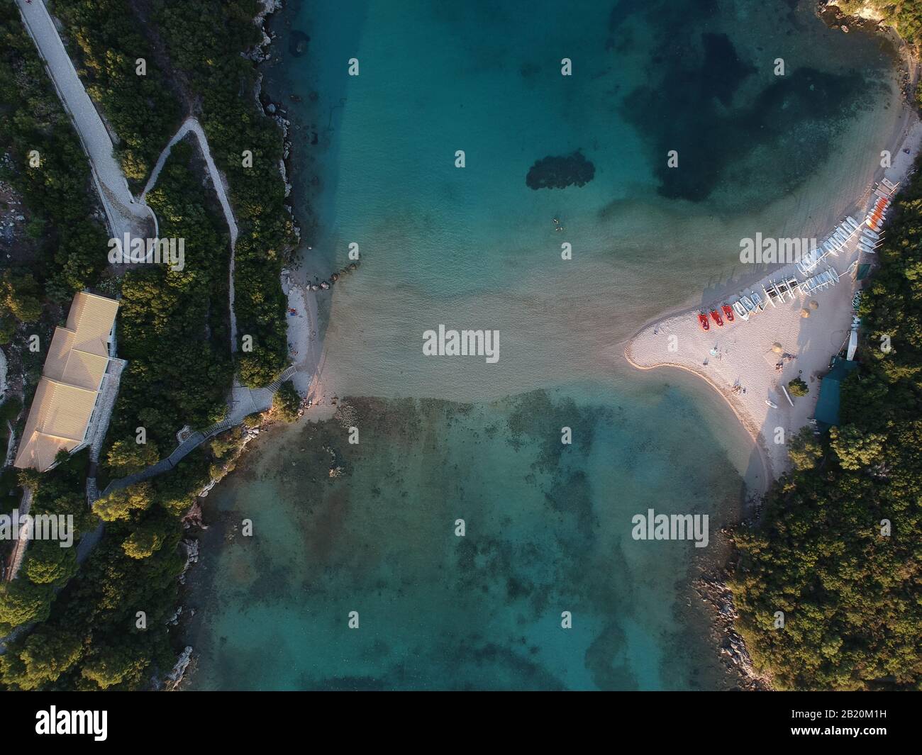 aerial view bella vraka beach in sivota town famous tourist destination ...