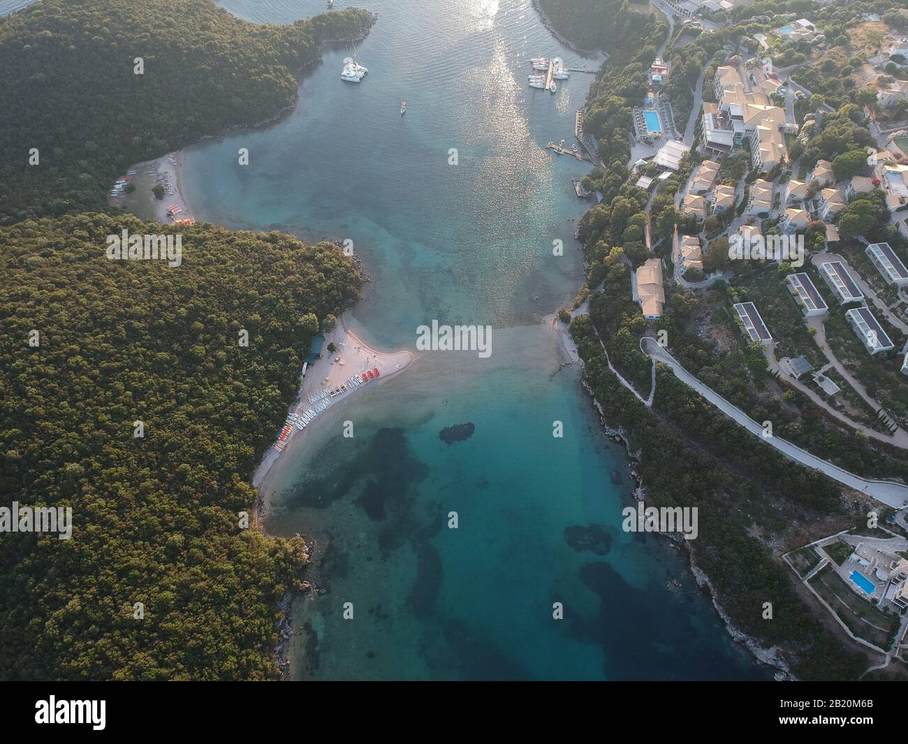 aerial view bella vraka beach in sivota town famous tourist destination ...