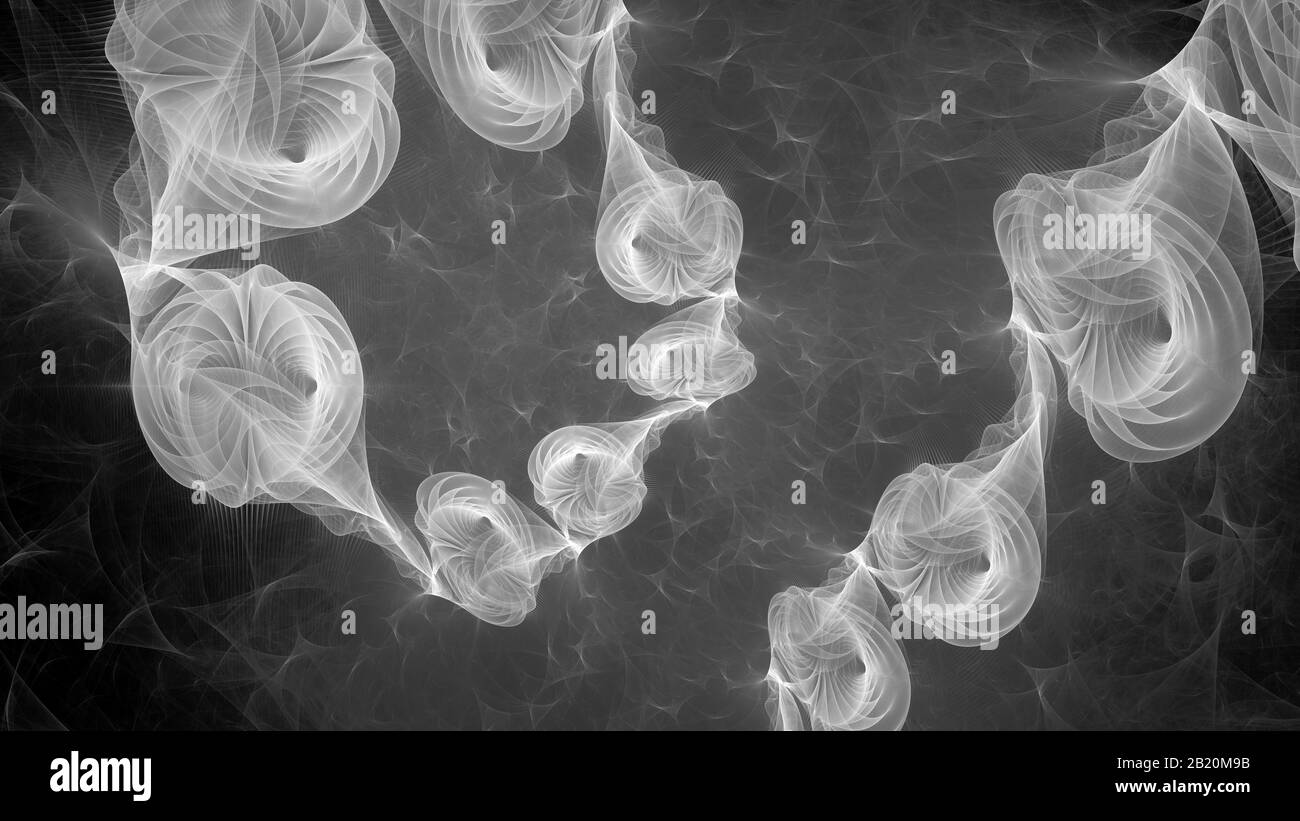 Multidimensional singularity intensity map black and white, computer generated abstract ...