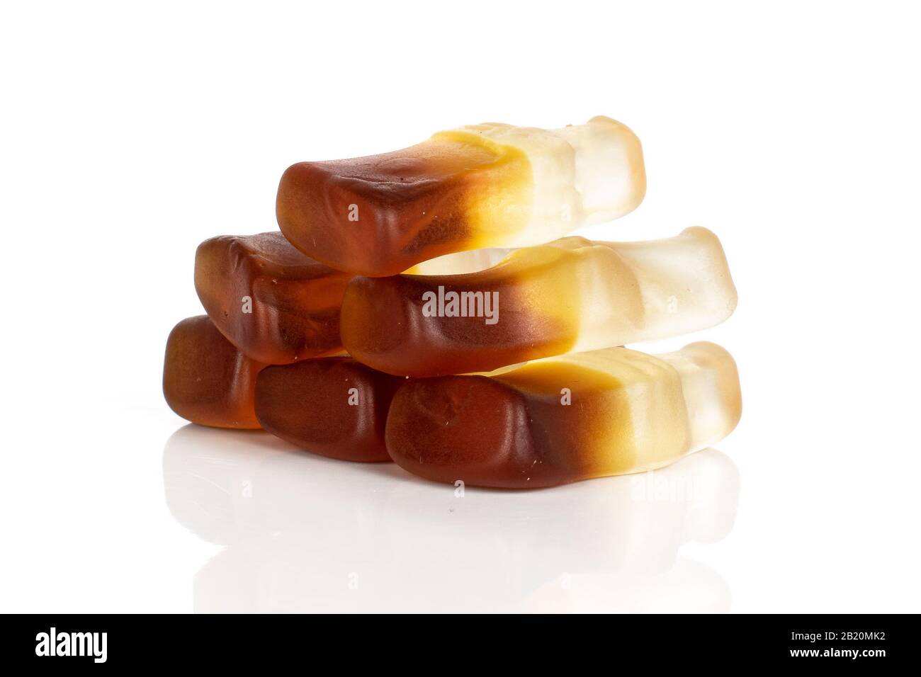 Group of six whole sweet jelly cola isolated on white background Stock ...