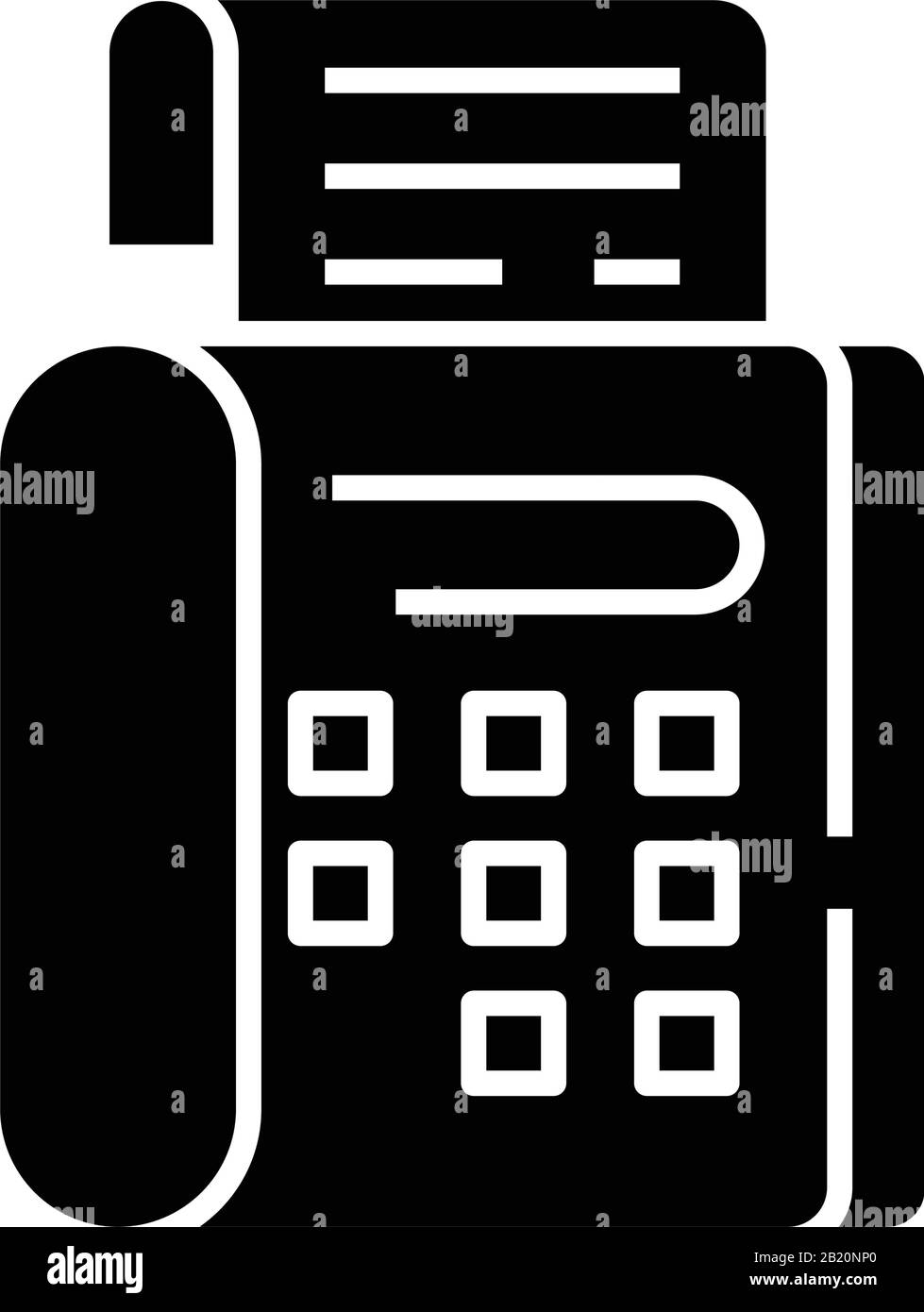 Fax black icon, concept illustration, vector flat symbol, glyph sign ...