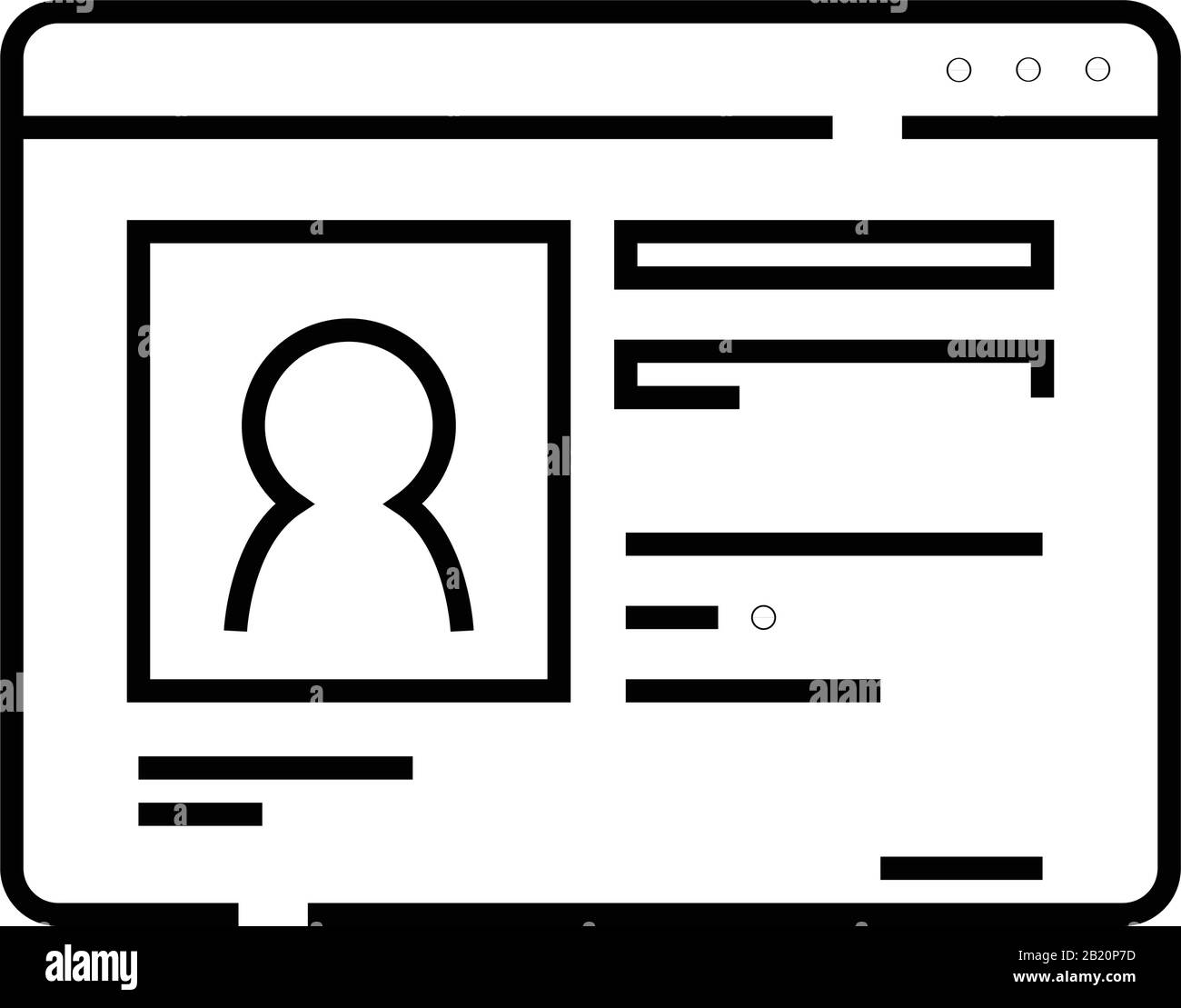 Online profile line icon, concept sign, outline vector illustration ...