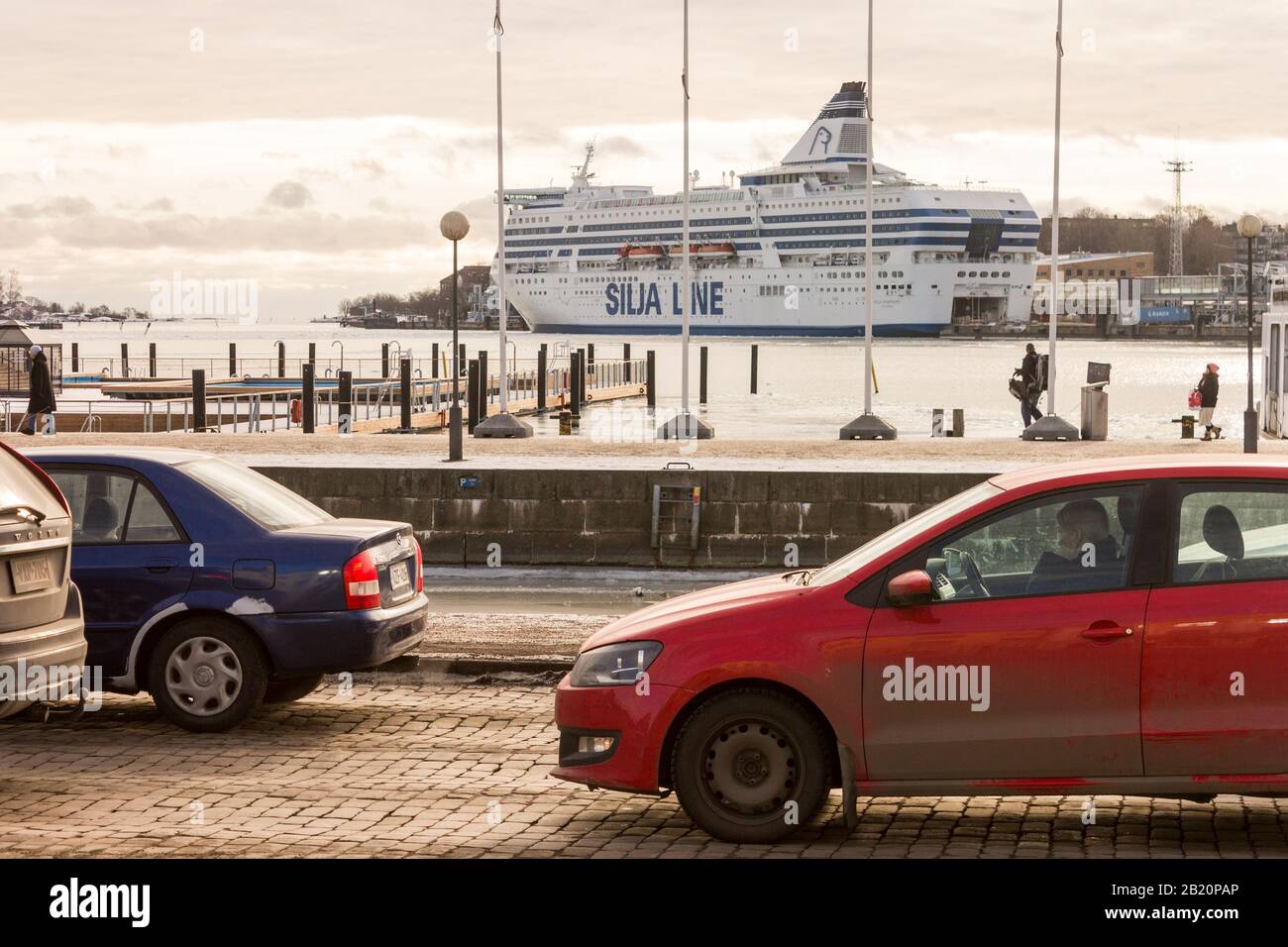 Helsinki, Finland. Large cruise ships at the Helsinki Ferry Port ...