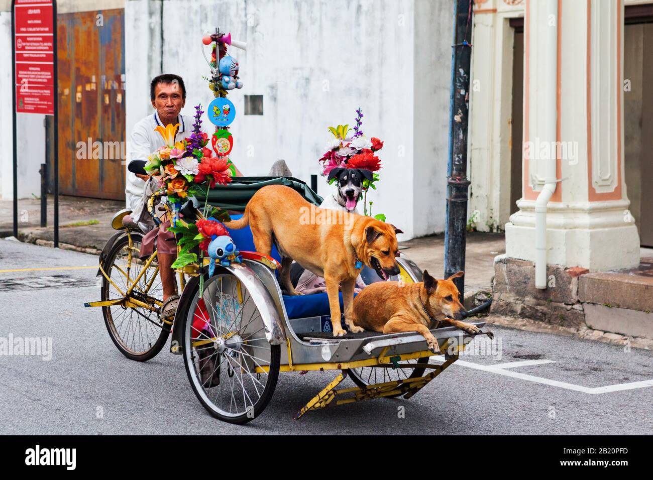 Georgetown, Penang, Malaysia - September 01, 2014: At street of George ...