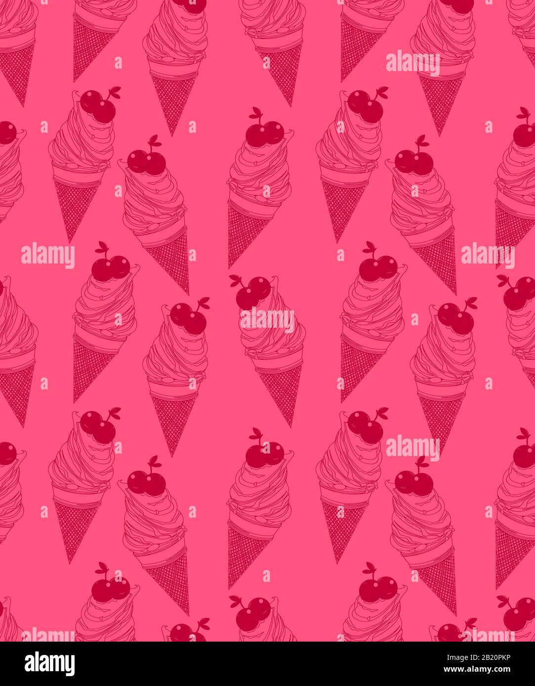 Cherry flavor ice cream seamless pattern Stock Vector Image & Art - Alamy