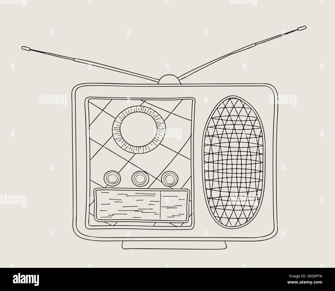 Vintage style radio vector sketch drawing Stock Vector Image & Art - Alamy