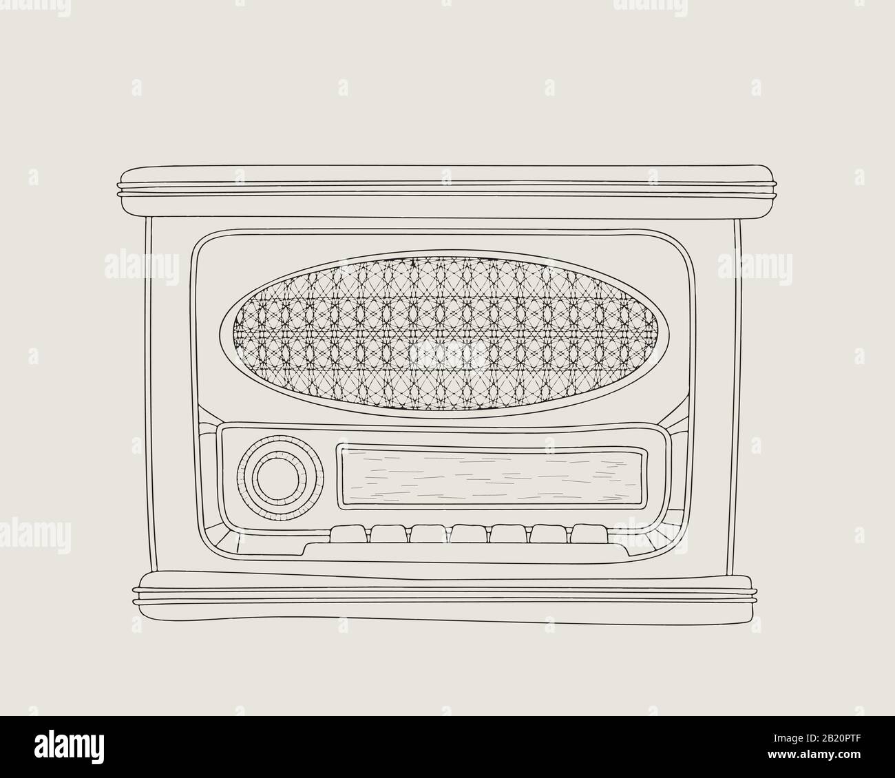Vintage style radio vector sketch drawing Stock Vector Image & Art - Alamy