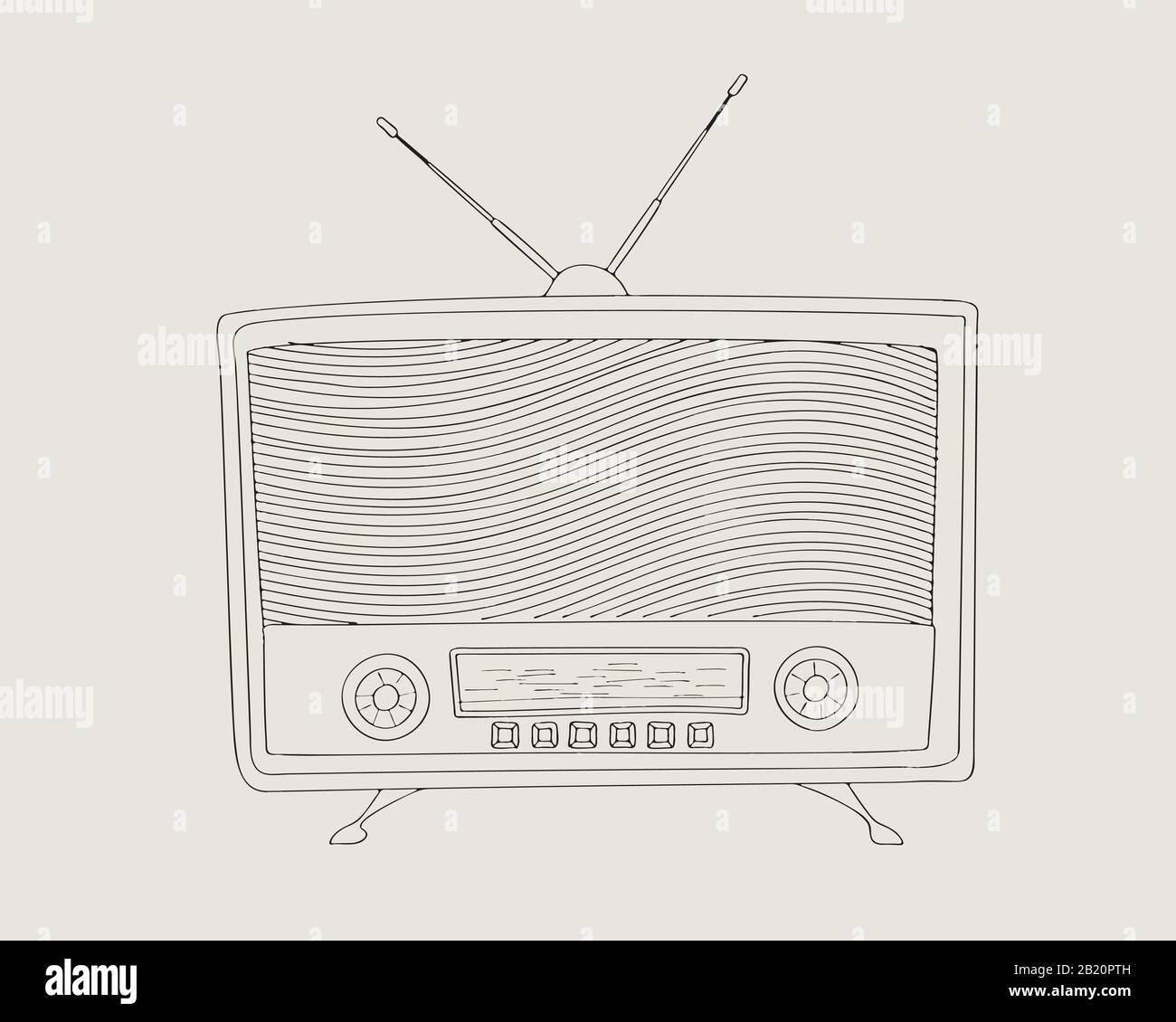Vintage style radio vector sketch drawing Stock Vector Image & Art - Alamy