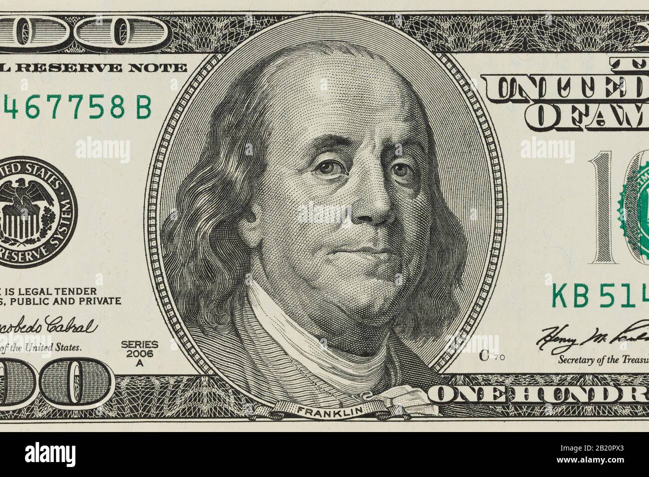 Macro shot of a 100 dollar. Full Stock Photo - Alamy