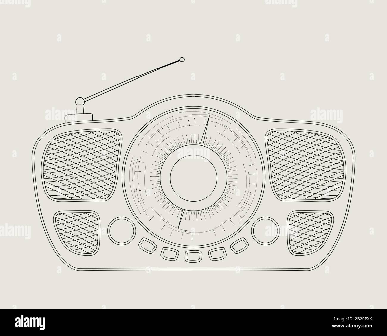 Vintage style radio vector hi-res stock photography and images - Alamy