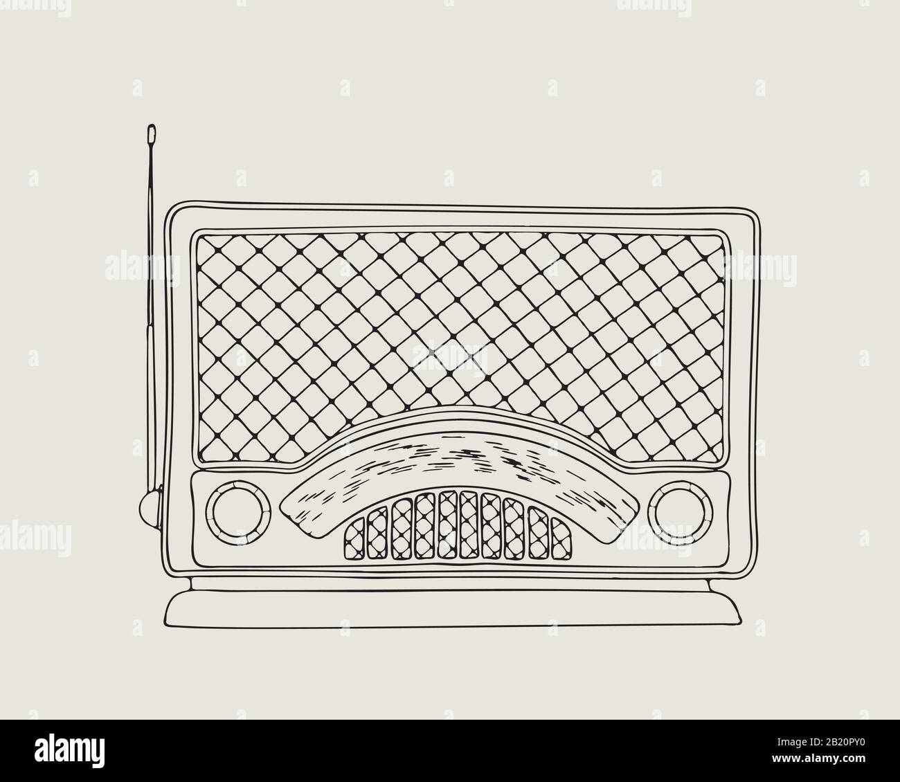 Vintage style radio vector sketch drawing Stock Vector Image & Art - Alamy