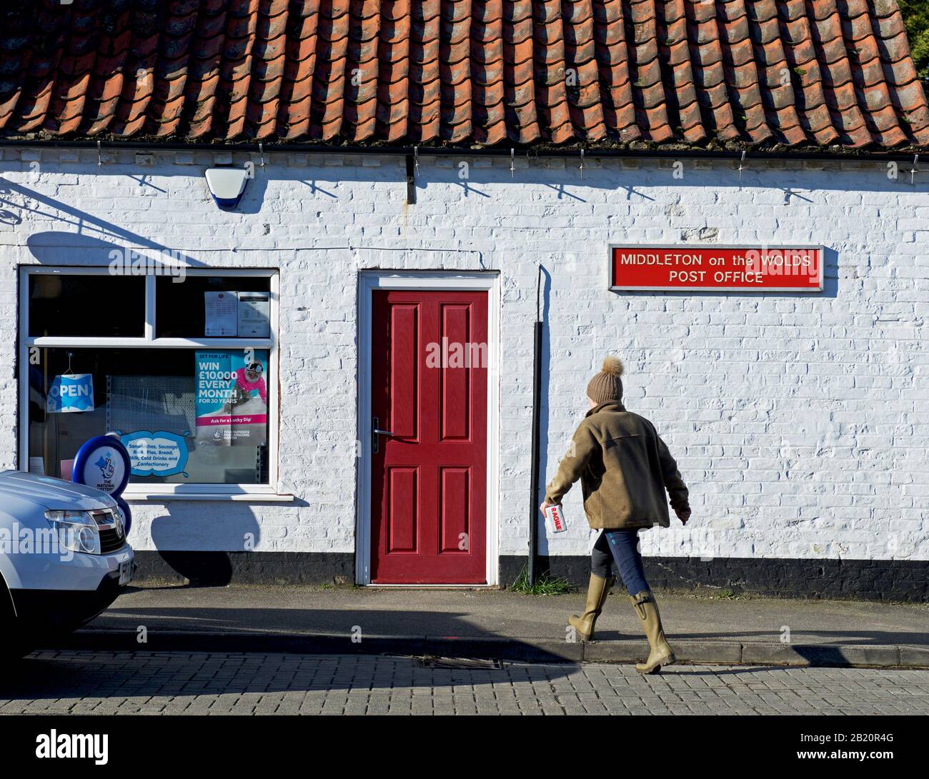 The Post Office and shop in the village of Middleton on the Wolds, East ...