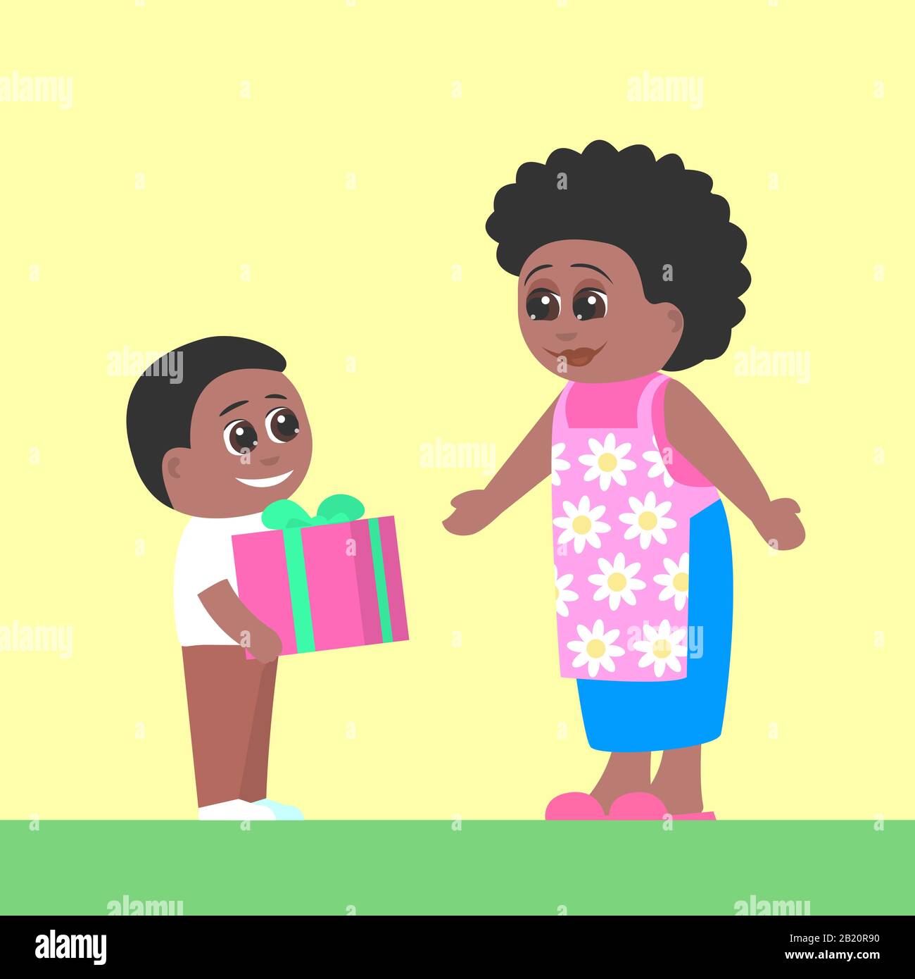 Boy Give Gift Cartoon High Resolution Stock Photography and Images - Alamy