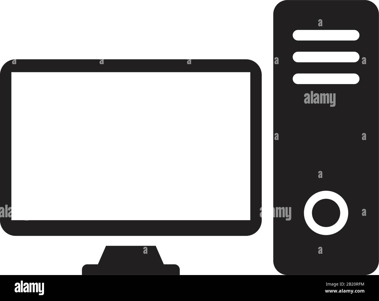 Computer Icon template black color editable. Computer Icon symbol Flat ...