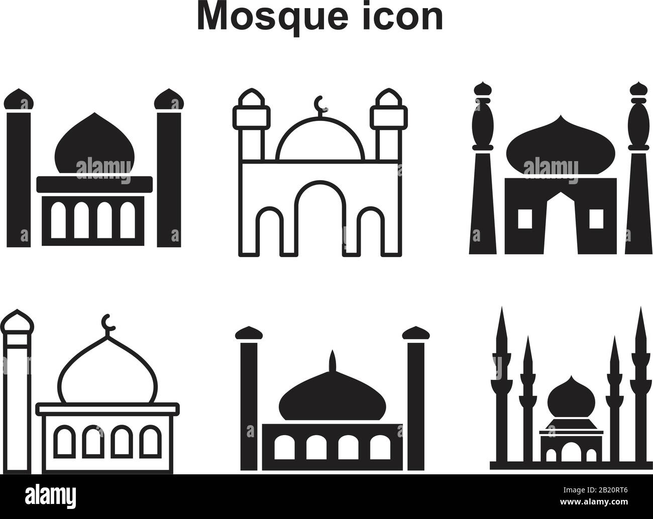 Mosque Icon template black color editable. Mosque Icon symbol Flat ...
