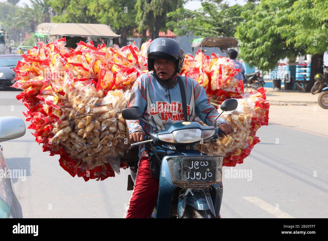 Crispy snacks delivery, Mawlamyine, Myanmar Stock Photo - Alamy