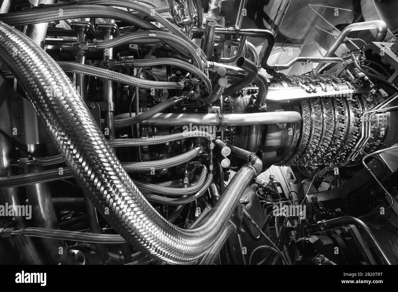 Gas turbine engine located inside the aircraft. Clean energy in a power ...