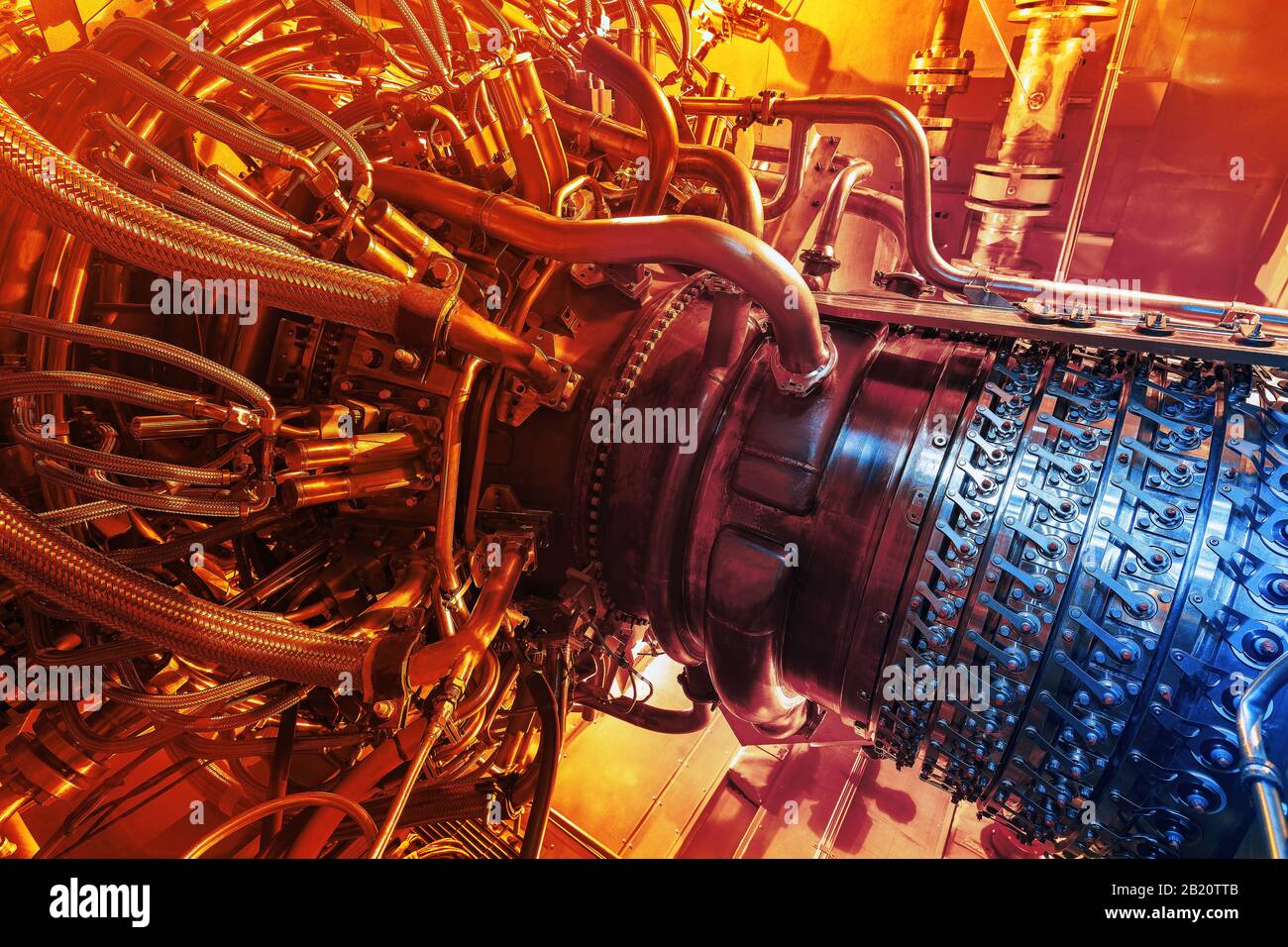 Gas turbine engine located inside the aircraft. Clean energy in a power ...