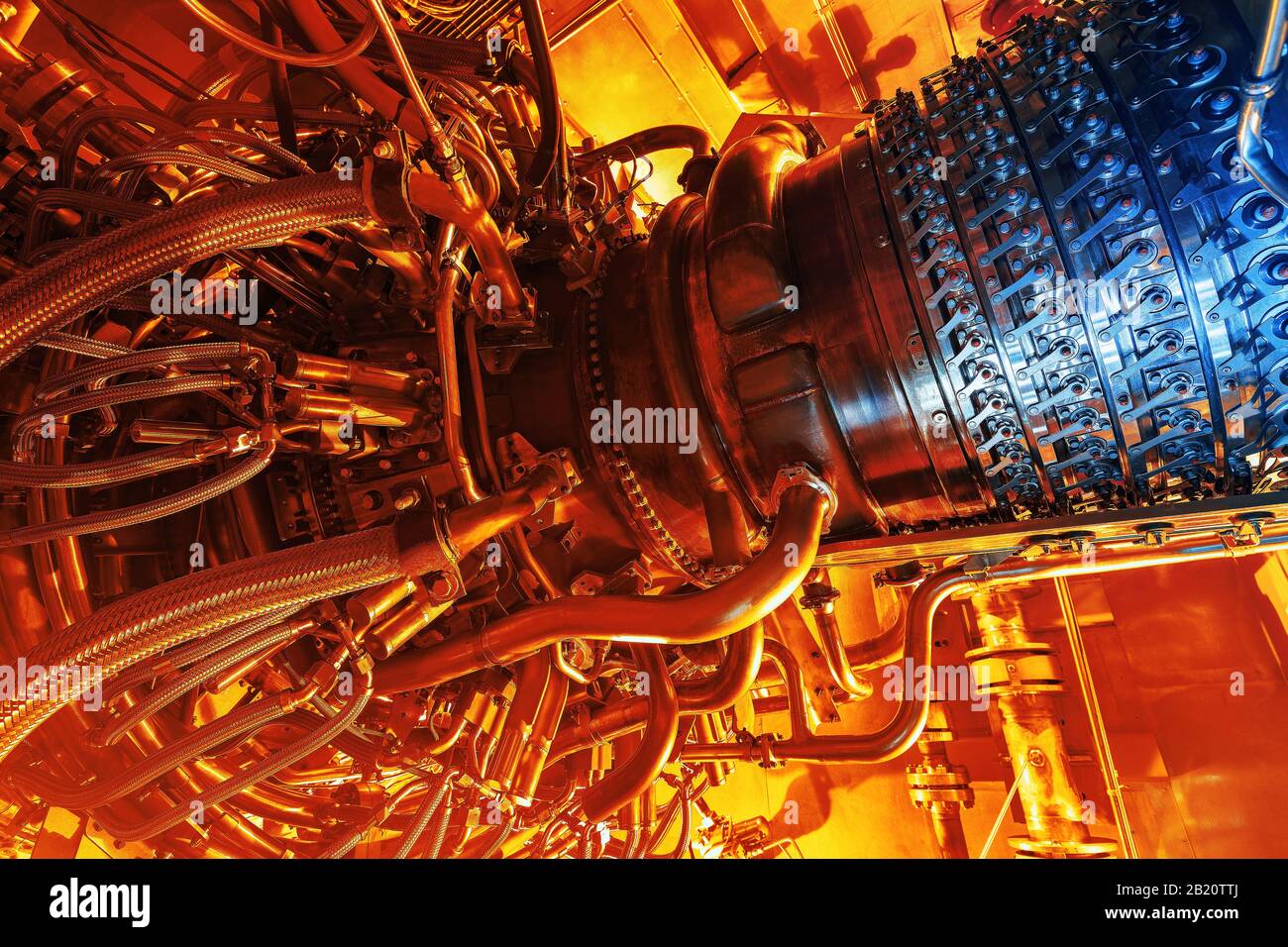 Gas turbine engine located inside the aircraft. Clean energy in a power ...