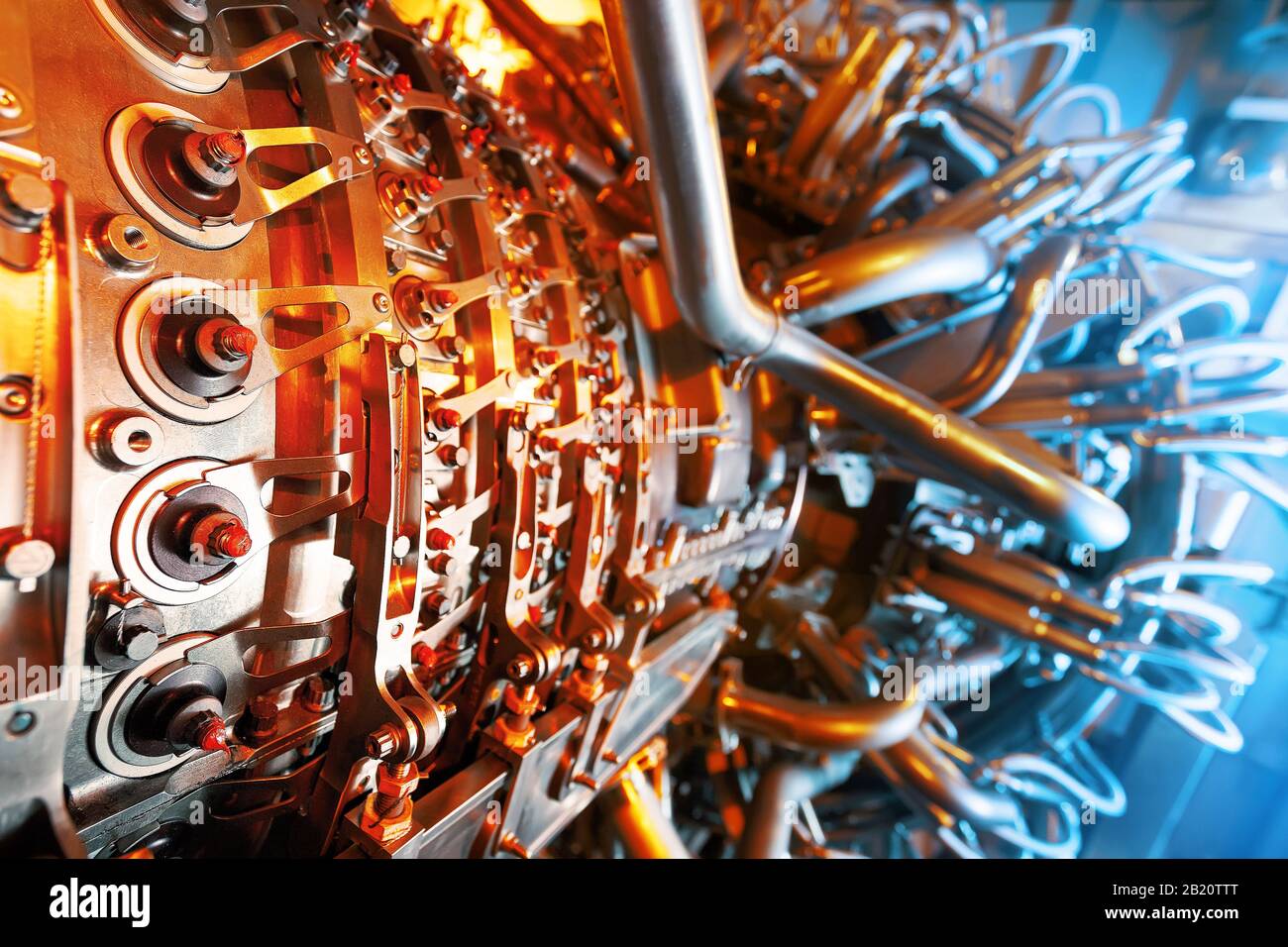 Gas turbine engine located inside the aircraft. Clean energy in a power ...