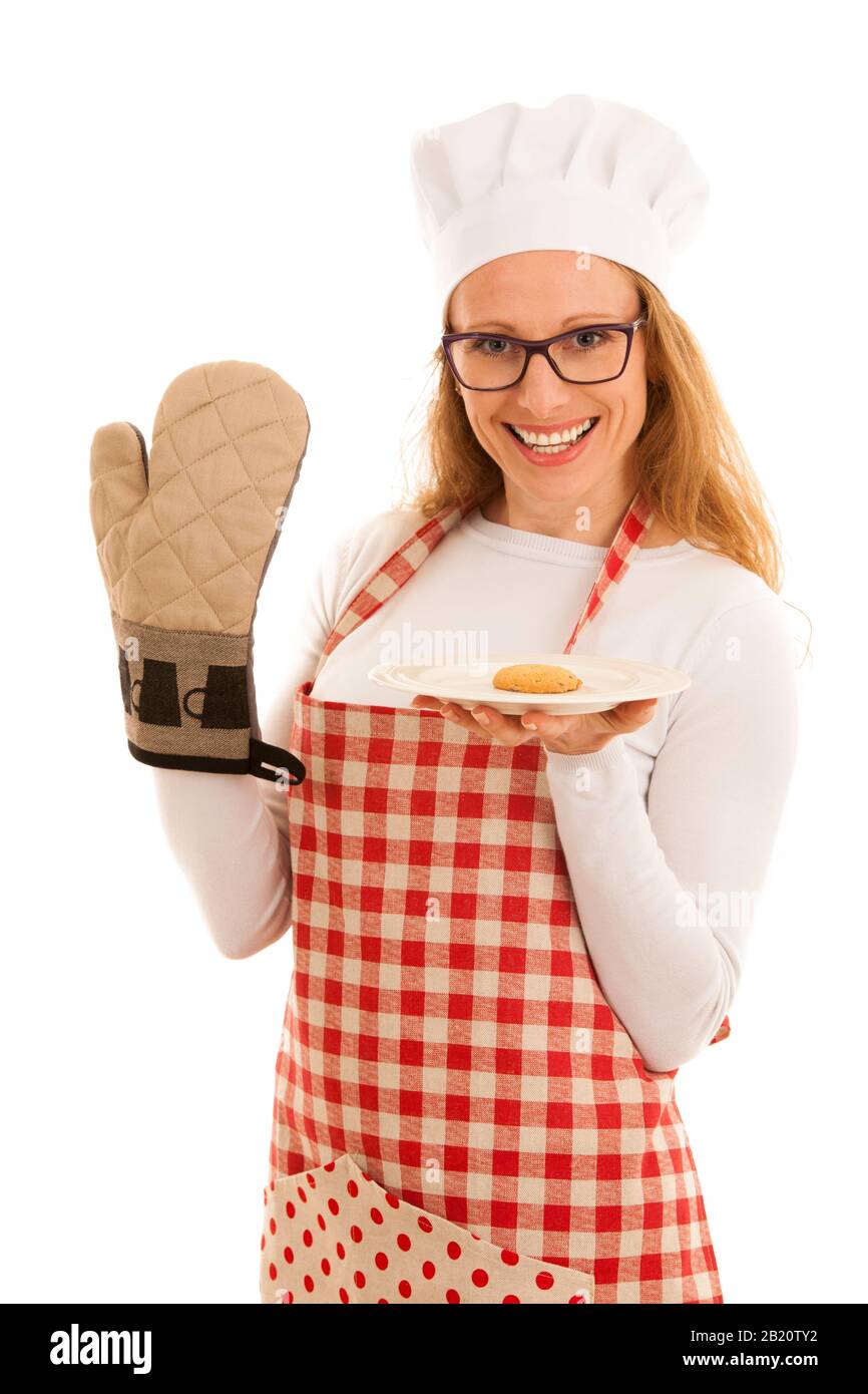 Woman chef serving a cookie Stock Photo - Alamy